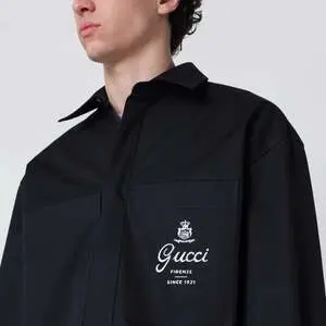 Gucci Ink Printed Cotton Twill Shirt