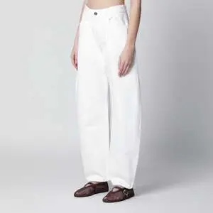 Alaïa Low-rise Rounded Jeans In Denim - White