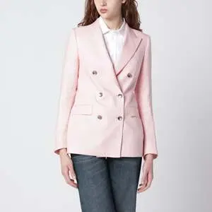 Tagliatore Double-breasted Linen Jacket - Pink