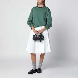 Miu Miu Navy /green Striped Cotton Sweater