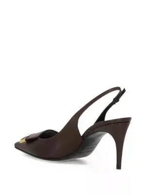 SERGIO ROSSI Sr Evolv Plaque-detail Pointed-toe Slingback Pumps - Red