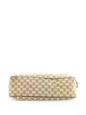 Gucci Web Strap Flap Messenger Gg Canvas Medium Crossbody Bag