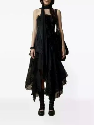 ELYWOOD Ruffled Layered Asymmetric Dress