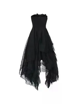 ELYWOOD Ruffled Layered Asymmetric Dress