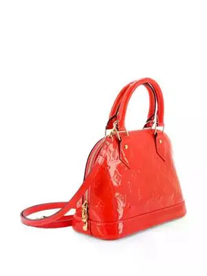 LOUIS VUITTON Alma Handbag Monogram Vernis Bb Shoulder Bag - Orange