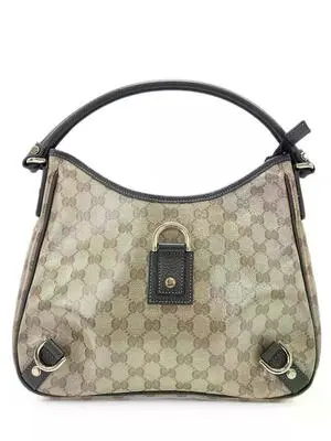 Gucci 2000s Abbey Gg Crystal Shoulder Bag - Neutrals