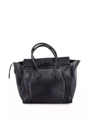 Celine Luggage Bag Smooth Leather Mini Tote Bag - Black