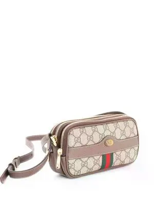 Gucci Ophidia Gg Coated Canvas Mini Crossbody Bag - Brown