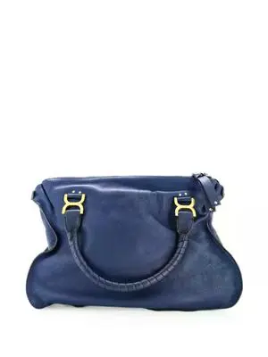 Chloé Marcie Leather Large Shoulder Bag - Blue