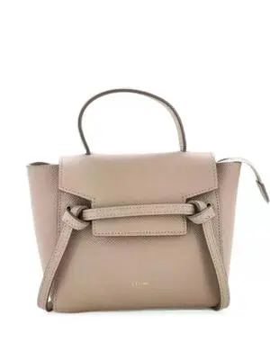 Celine Textured Leather Belt Bag Pico Shoulder Bag - Neutrals
