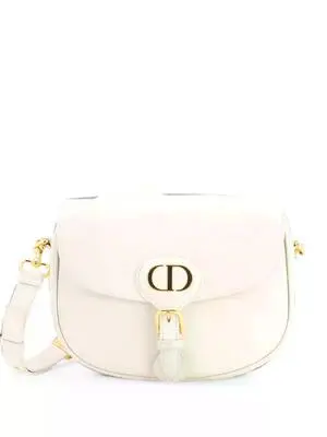 Dior Bobby Flap Bag Leather Medium Crossbody Bag - White
