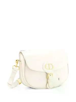 Dior Bobby Flap Bag Leather Medium Crossbody Bag - White
