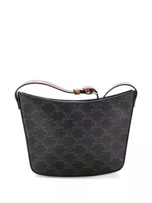 Celine Croque Triomphe Coated Canvas Medium Hobo Bag