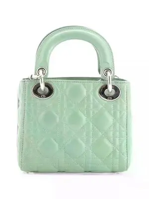 Dior Lady Chain Bag Cannage Quilt Lambskin Mini Satchel - Green