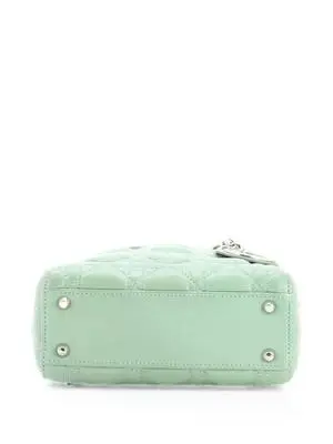 Dior Lady Chain Bag Cannage Quilt Lambskin Mini Satchel - Green