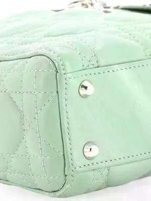 Dior Lady Chain Bag Cannage Quilt Lambskin Mini Satchel - Green