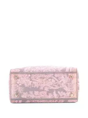 Dior Lady D-lite Bag Embroidered Canvas Medium Satchel - Pink