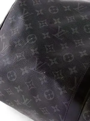 LOUIS VUITTON Keepall Bandouliere Bag Monogram Eclipse Canvas 55 Travel Bag - Black