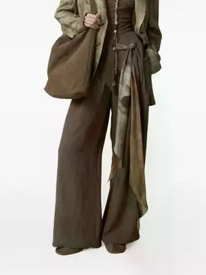 ELYWOOD Belted Pleated Palazzo Pants