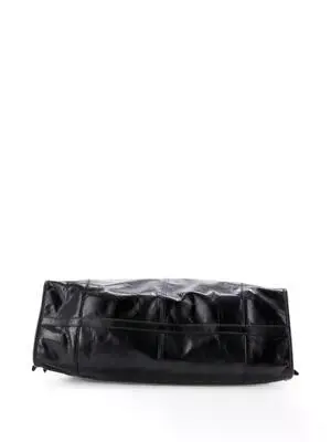 Prada Bonnie Handbag Vitello Shine Extra Large Tote Bag - Black