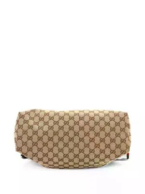 Gucci Web Strap Zip Messenger Bag Gg Canvas Medium Crossbody Bag
