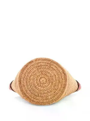 Celine Crecy Raffia With Leather Bucket Bag