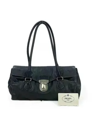 Prada 2010s Push-lock Shoulder Bag - Black