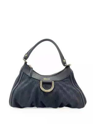 Gucci 2000s Abbey Gg Canvas Handbag - Black
