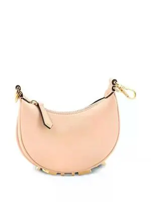 Fendi Fendigraphy Bag Leather Nano Hobo Bag - Neutrals