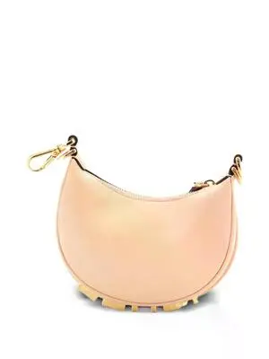 Fendi Fendigraphy Bag Leather Nano Hobo Bag - Neutrals