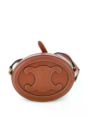 Celine Triomphe Oval Leather Mini Crossbody Bag
