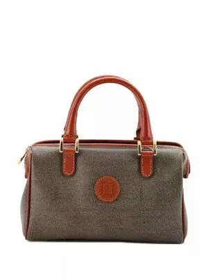 Fendi Vintage Pequin Convertible Boston Bag Coated Canvas Mini Satchel - Brown