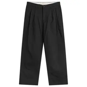 Norse Projects Hestur Relaxed Twill Pleated Trousers - Black