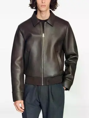 Sandro Lambskin Zip-up Jacket