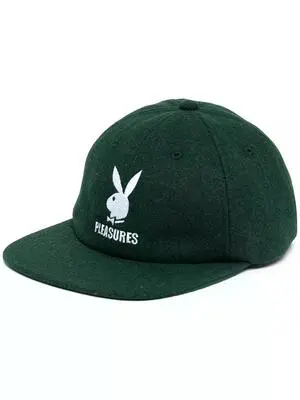PLEASURES Embroidered-logo Detail Baseball Cap - Green