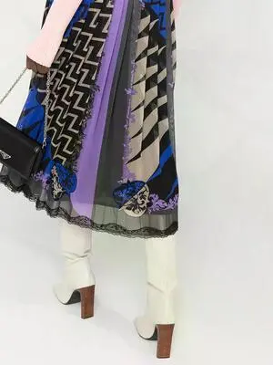 Emilio Pucci Pleated Abstract-print Skirt