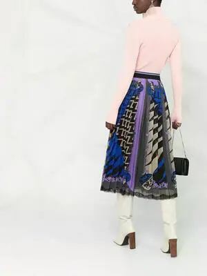Emilio Pucci Pleated Abstract-print Skirt