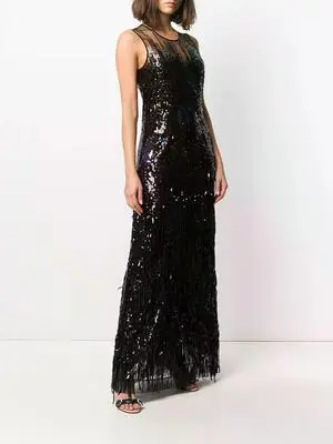 Emilio Pucci Floral Motif Sequin Gown