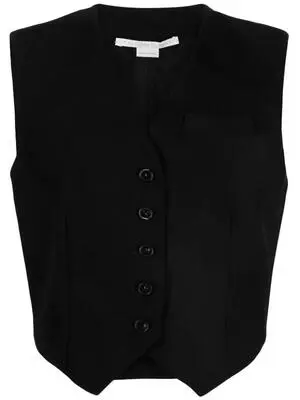 Stella McCartney Sleeveless Virgin Wool Waistcoat - Black