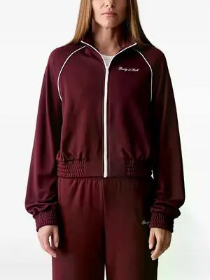 SPORTY & RICH Logo-embroidered Piped Track Jacket - Red