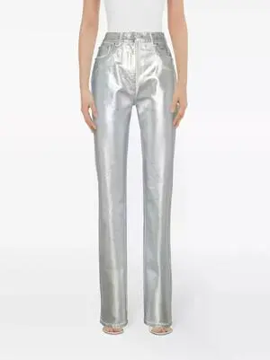 FERRAGAMO Laminated-finish Straight-leg Trousers