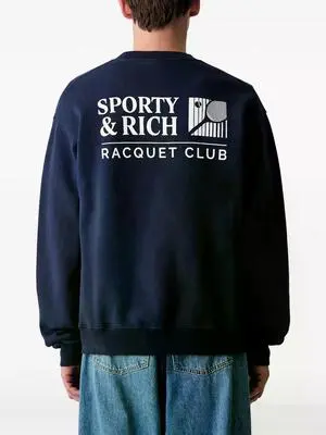 SPORTY & RICH Logo Print Crew Neck Sweatshirt