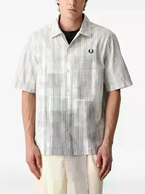 Fred Perry Check-print Short-sleeve Shirt - Neutrals