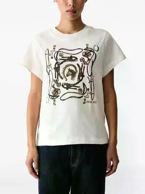 Farm Rio Graphic-print T-shirt - Neutrals