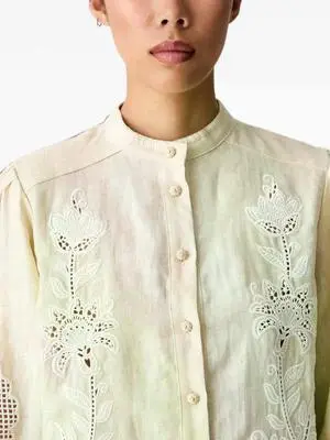 Farm Rio Fringed Broderie Anglaise Shirt
