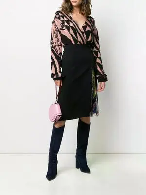Emilio Pucci Sequin Pleat Detail Skirt - Black