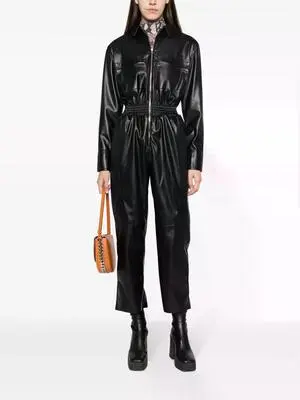 Stella McCartney Altermat Elasticated-waist Faux-leather Jumpsuit - Black