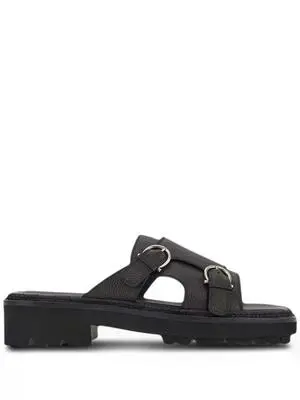 FERRAGAMO Gancini-buckled Sandals - Black