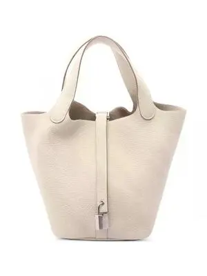 Hermès 2026 Pm Picotin Lock Leather Tote Bag - Neutrals