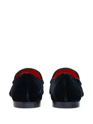 FERRAGAMO Horsebit-detail Velvet Loafers - Black